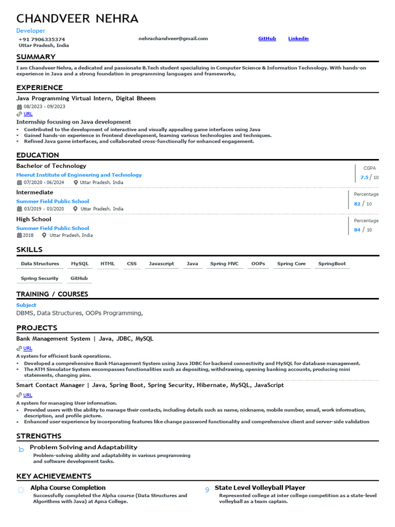 Chandveer Nehra: Developer | PDF | Computer Programming | Databases