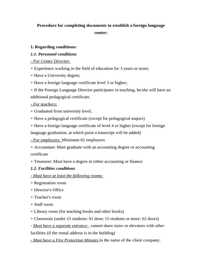 Establishing a Foreign Language Center | PDF | Teachers | Curriculum