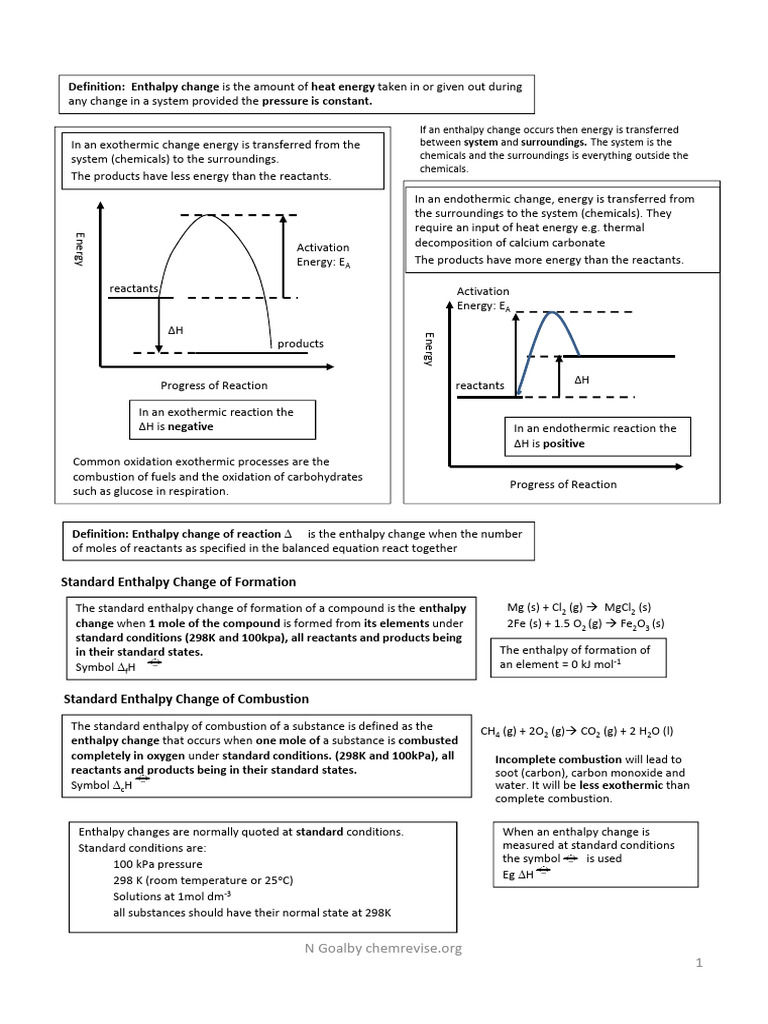 5-Chemical Energetics | PDF | Chemical Reactions | Enthalpy