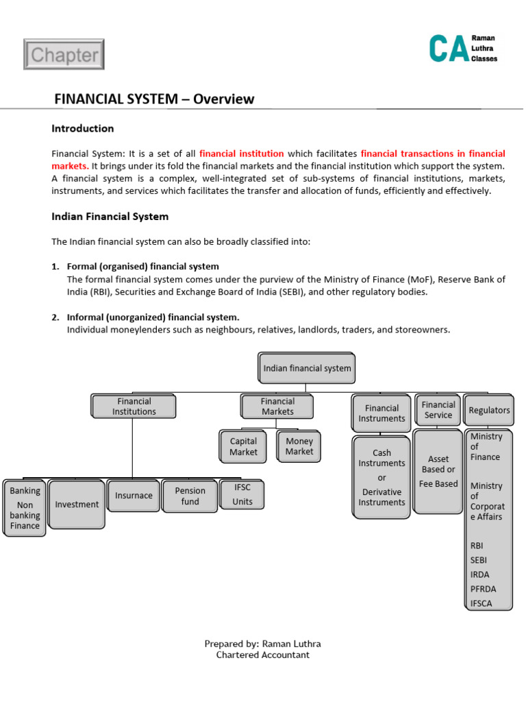 Overview of Financial System | PDF | Banks | Financial Services