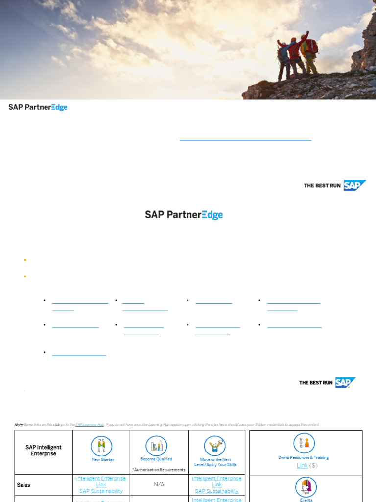 SAP Partner Training One-Pagers Guide | PDF | Business
