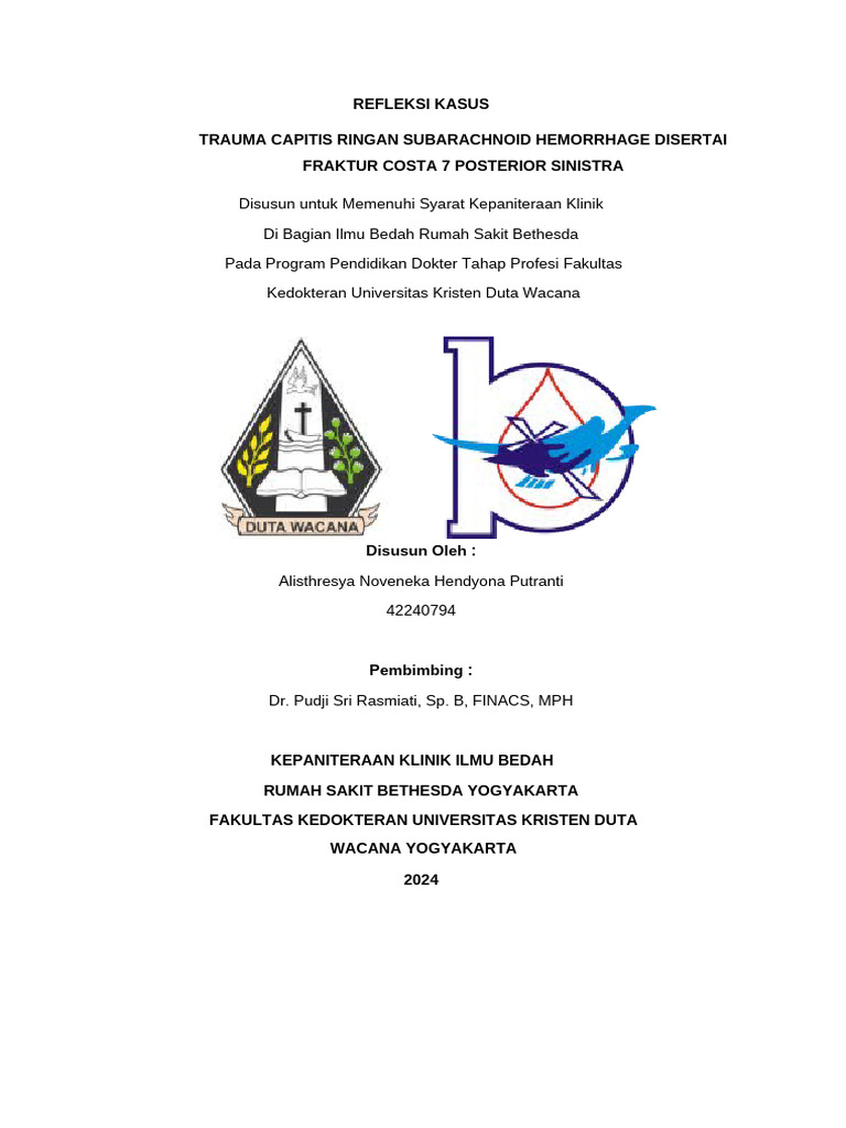 Trauma Capitis & Fraktur Costa 7 | PDF