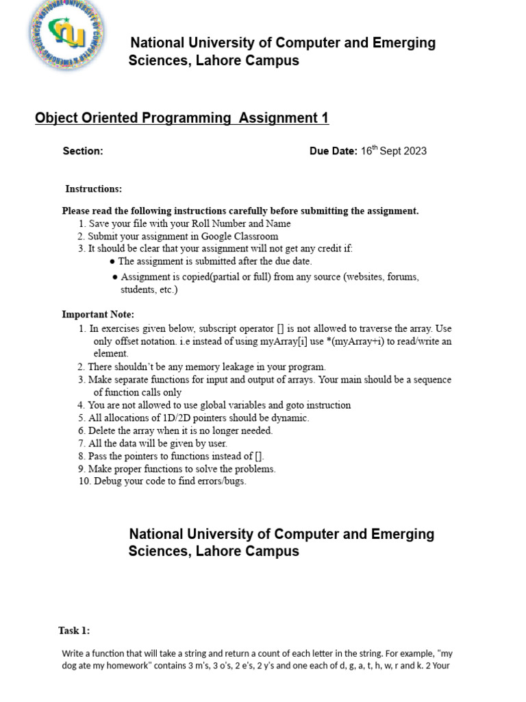 Oop Assignment 1 Pdf Parameter Computer Programming Pointer Computer Programming