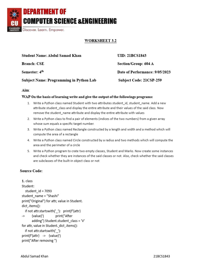 Samad Exp 3 2 Pdf Area Computer Programming