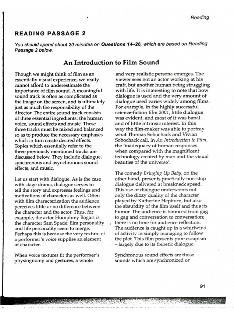 An Introduction To Film Sound | PDF