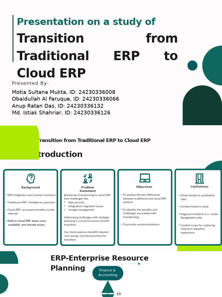 Transition From Traditional ERP To Cloud ERP | PDF | Enterprise Resource Planning | Cloud Computing