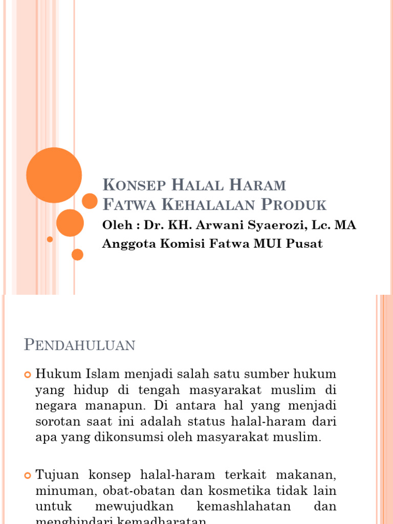 Konsep Halal Haram-KH. Arwani | PDF