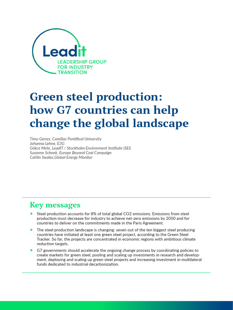 g7 Green Steel Tracker Policy Brief | PDF | Steelmaking