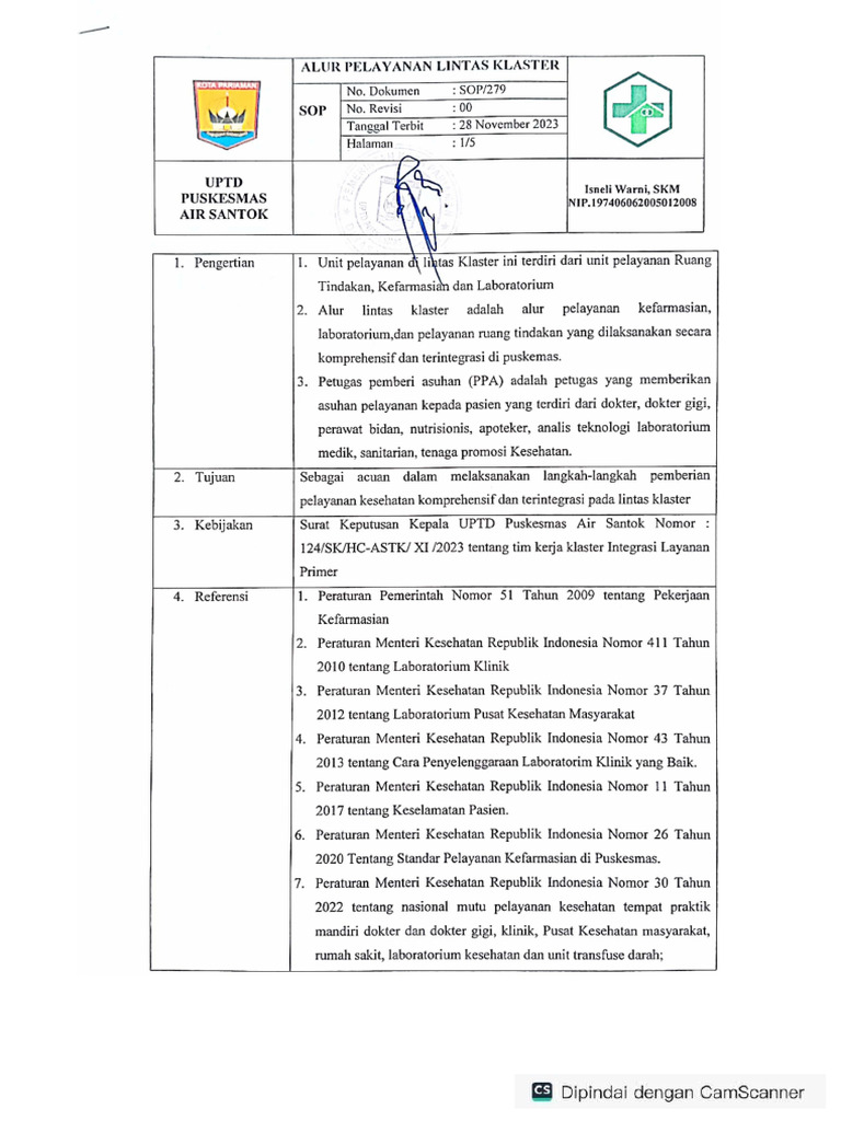 SOP Lintas Klaster | PDF