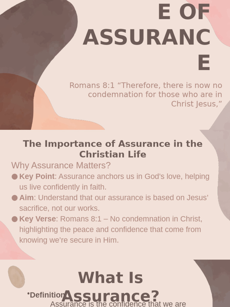 Importance of Assurance in Faith | PDF | Assurance (Theology) | Epistle ...
