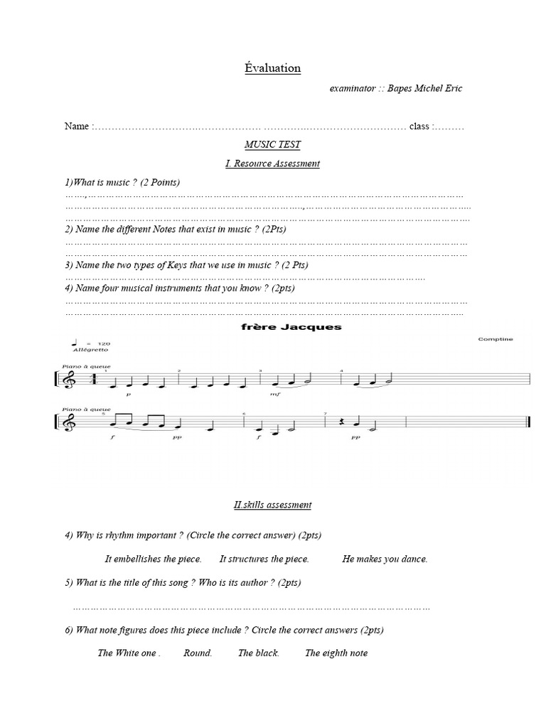 Music Class 6 | PDF