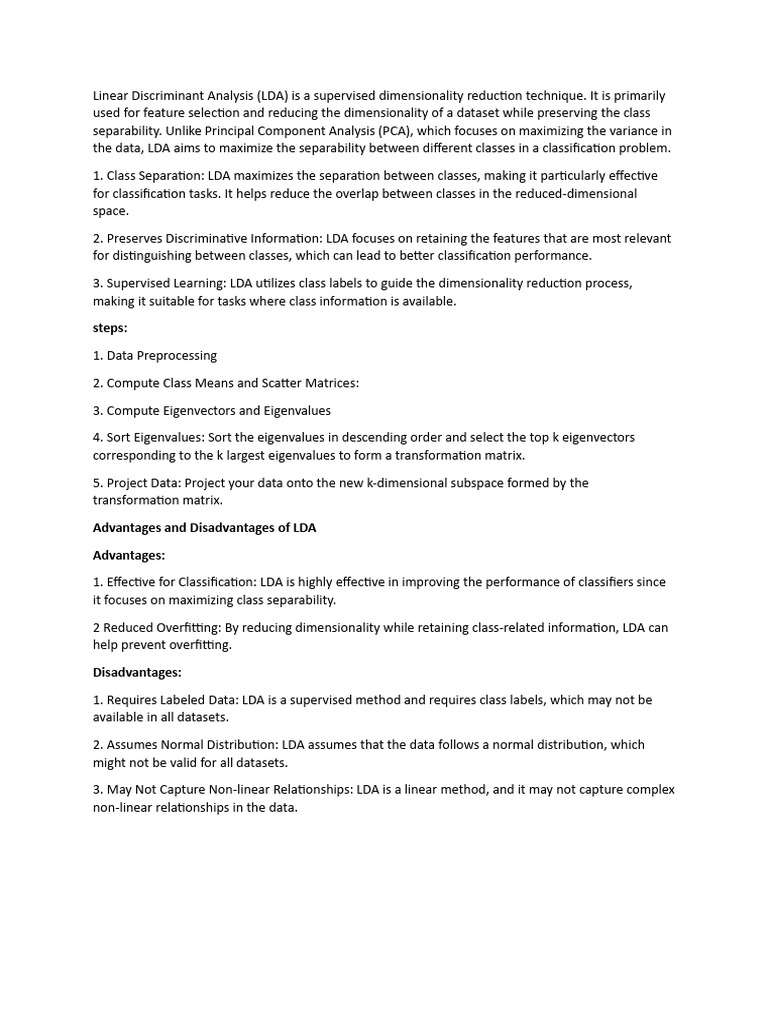Linear Discriminant Analysis | PDF