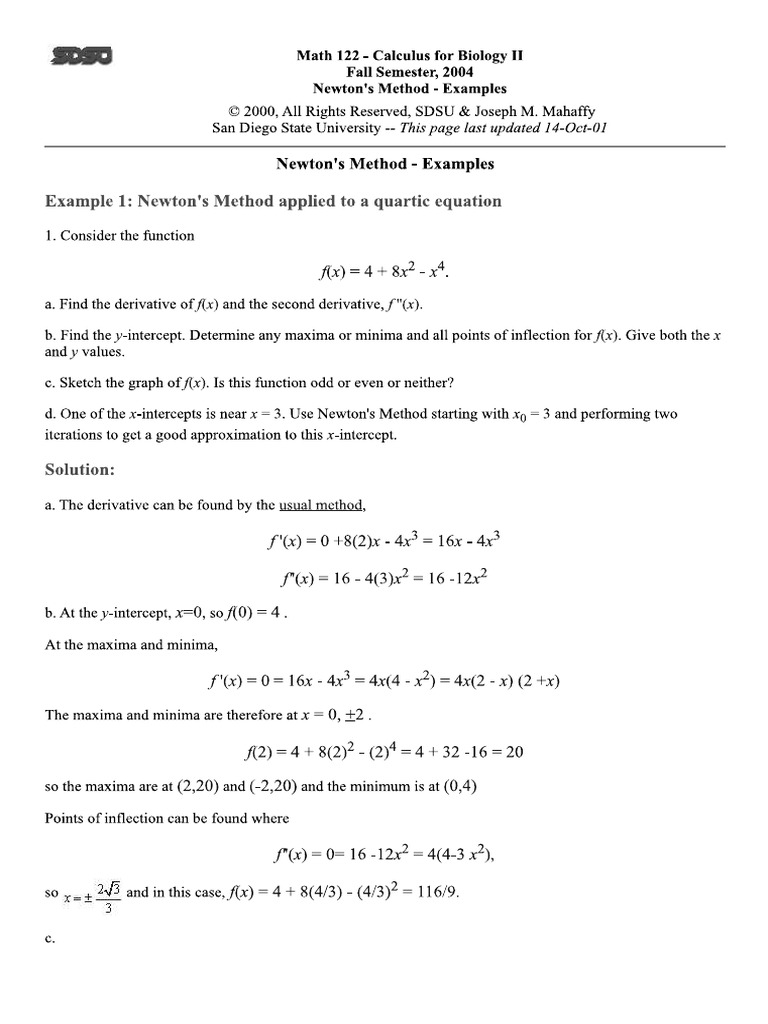 Newtons Method Pdf