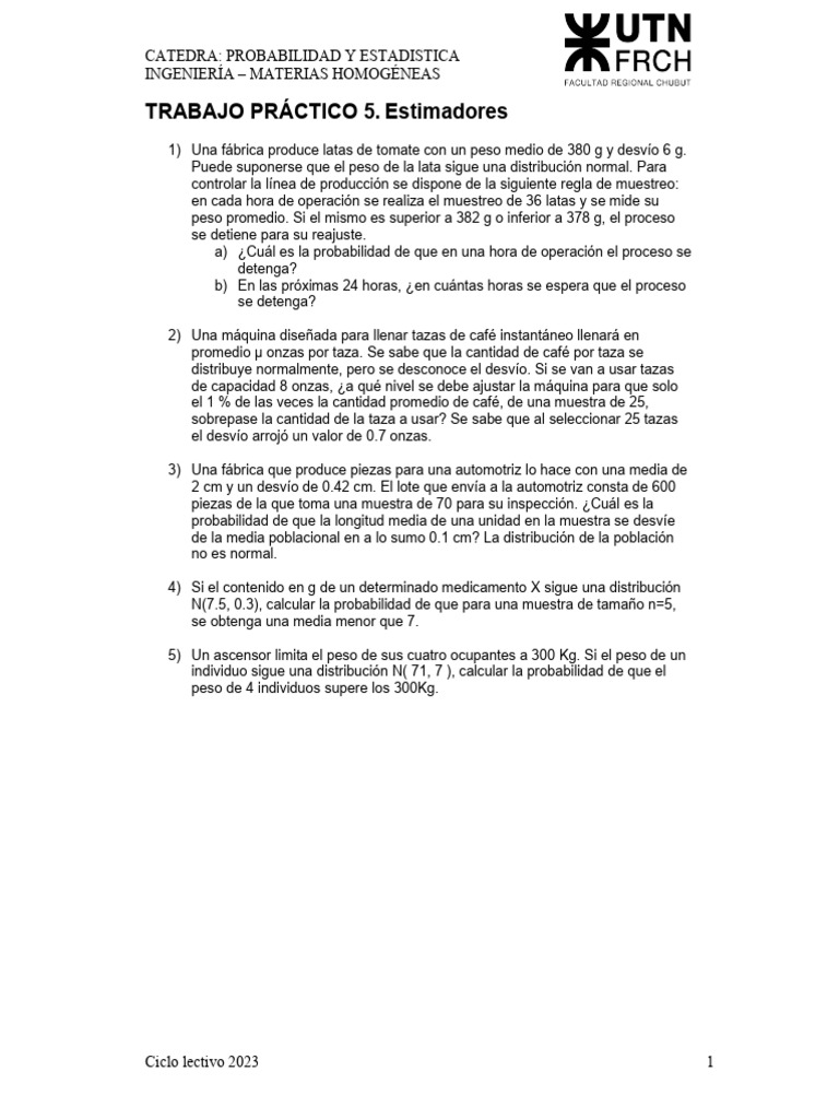 TP5 Estimadores | PDF