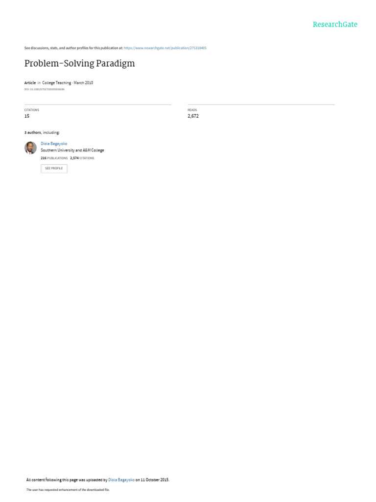 Problemsolvingparadigm - Ai | PDF