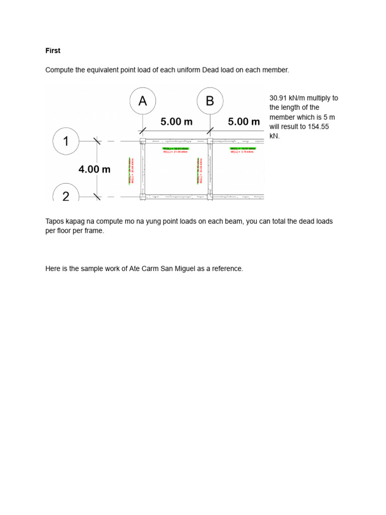 Calculating Dead Load Point Loads | PDF