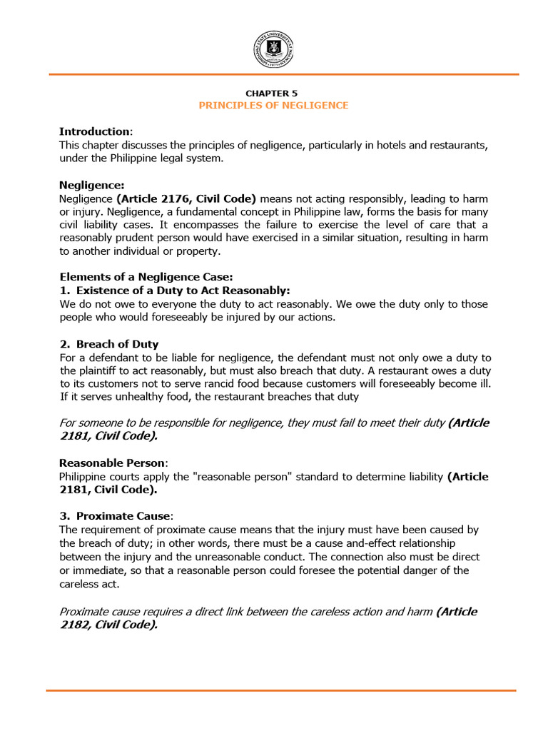 Group 1 Chapter 5 (2) Removed | PDF | Negligence | Legal Liability