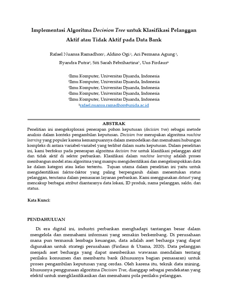 1860-1874 Implementasi Algoritma Decision Tree Untuk Klasifikasi ...