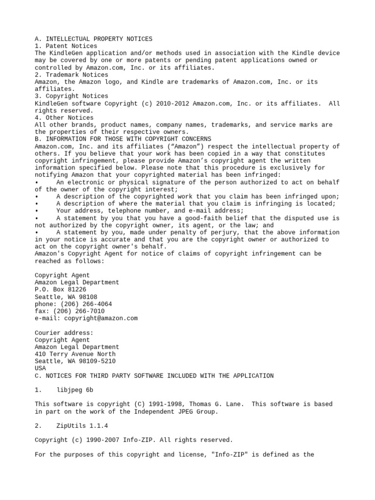 KindleGen OSS Notices 2009-07-29-Windows | PDF | License | Derivative Work