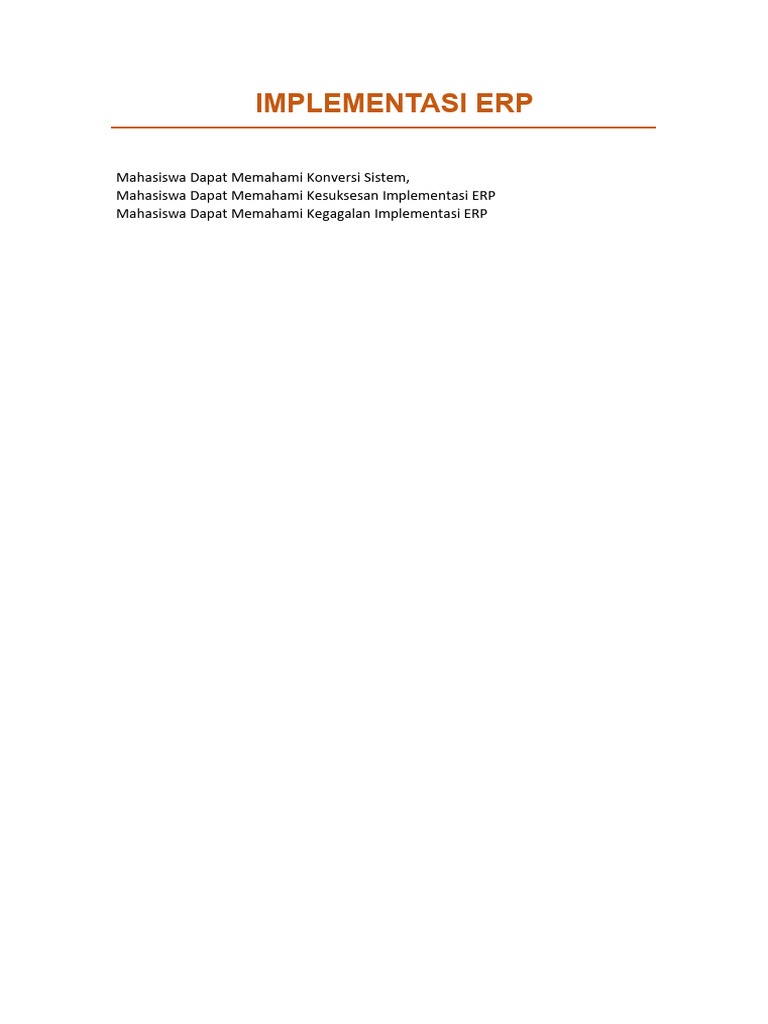 Implementasi ERP: Metode dan Tantangan | PDF