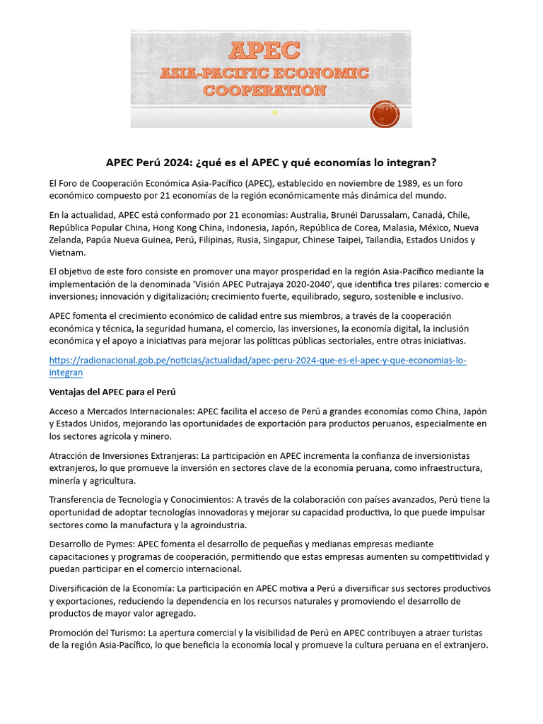 Ficha 5 Apec 5to | PDF | Cooperacion economica Asia Pacifico | Pequeñas y medianas empresas