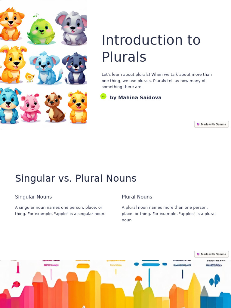 Introduction To Plurals | PDF