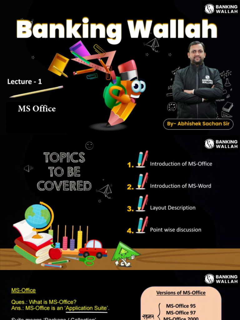 MS Office 01 - Class Notes (Computer) | PDF