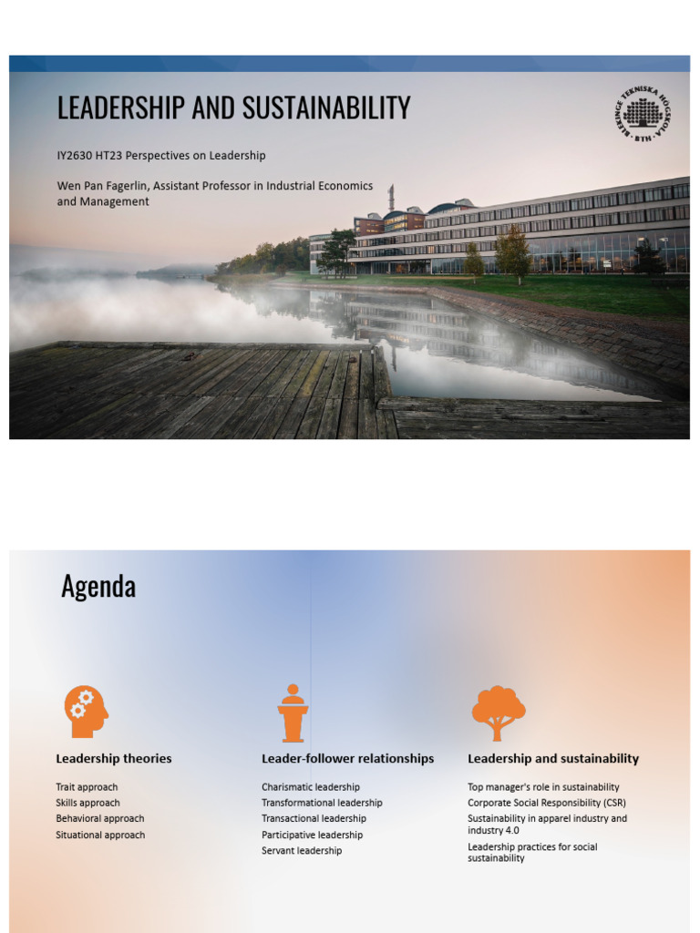 Leadership Theories and Sustainability Insights | PDF | Leadership ...