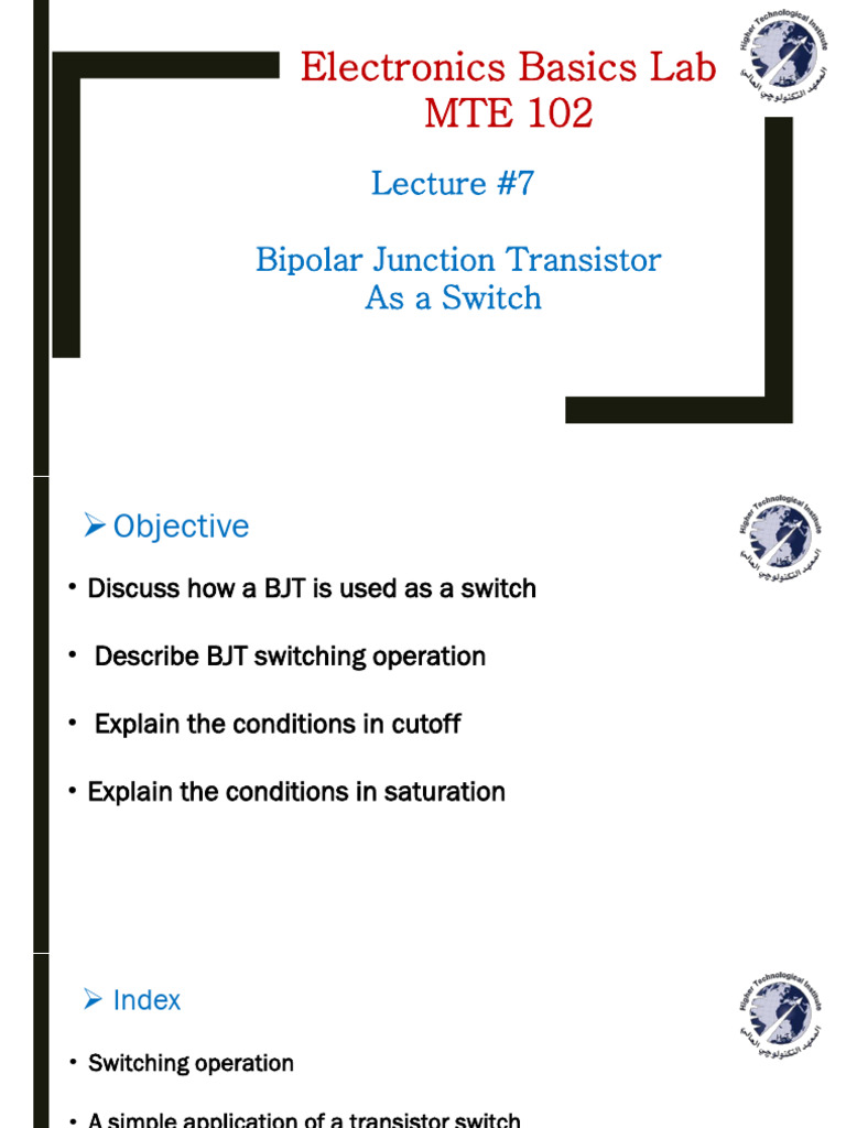 Lec 7 BJT As A Switch | PDF | Bipolar Junction Transistor | Transistor Lec 7 BJT As A Switch | PDF | Bipolar Junction Transistor | Transistor