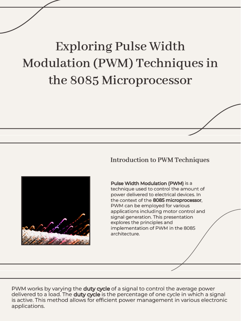 Slidesgo Exploring Pulse Width Modulation Pwm Techniques In The 8085 Microprocessor