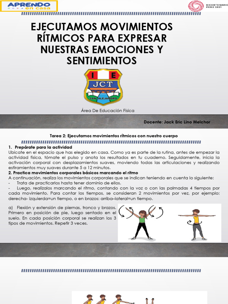 Ejecutamos Movimientos Rítmicos para Expresar Nuestras Emociones y ...