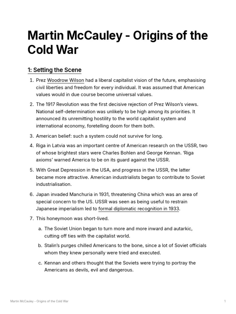 McCaulay Notes | PDF | Soviet Union | World Politics