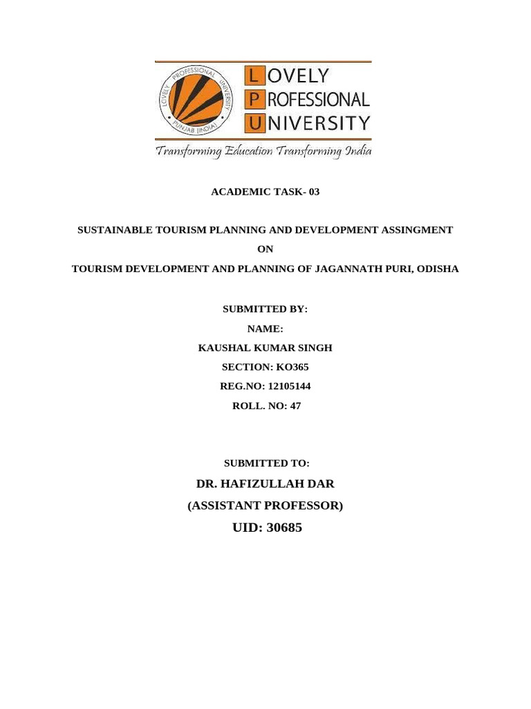 Kaushal HMT CA-3 12105144 | PDF | Sustainability | Tourism