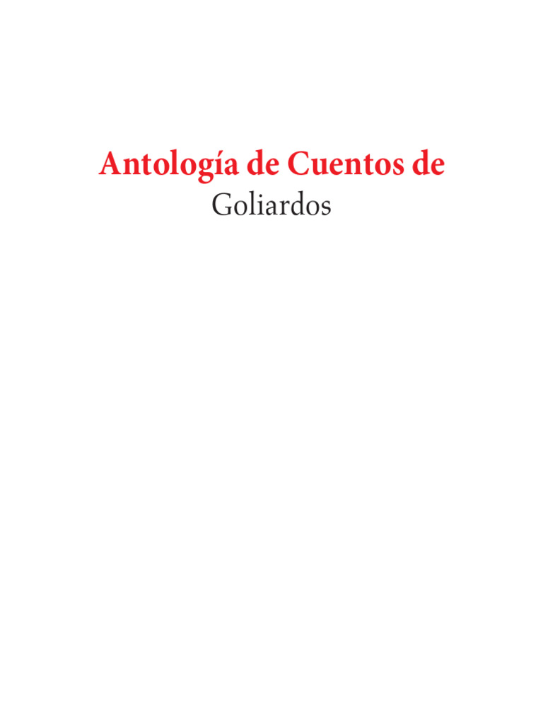 Antologia de Cuentos de Goliardos | PDF