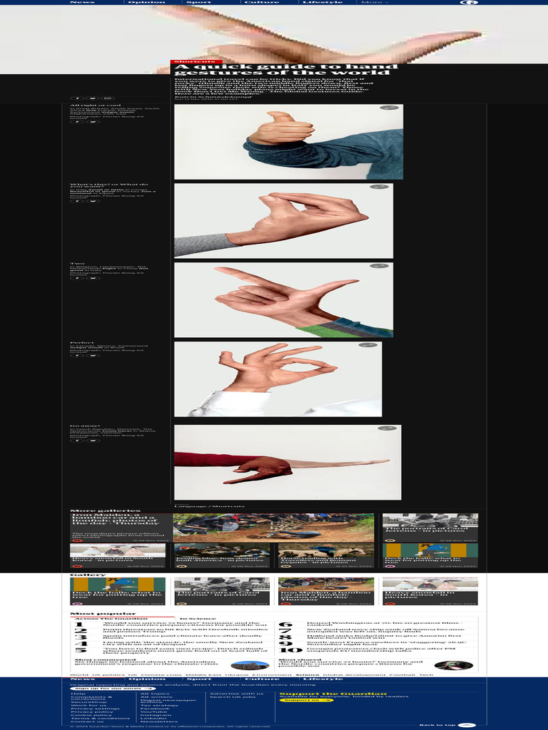 Global Hand Gestures Explained | PDF