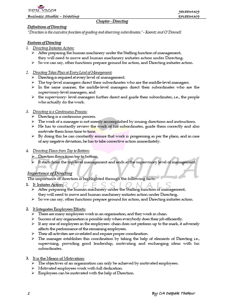 7 Directing1 | PDF | Incentive | Motivation