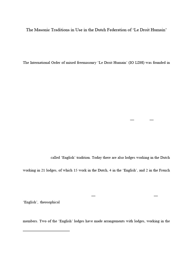 Diversity in Unity The Masonic Tradition | PDF | Freemasonry | Theosophy