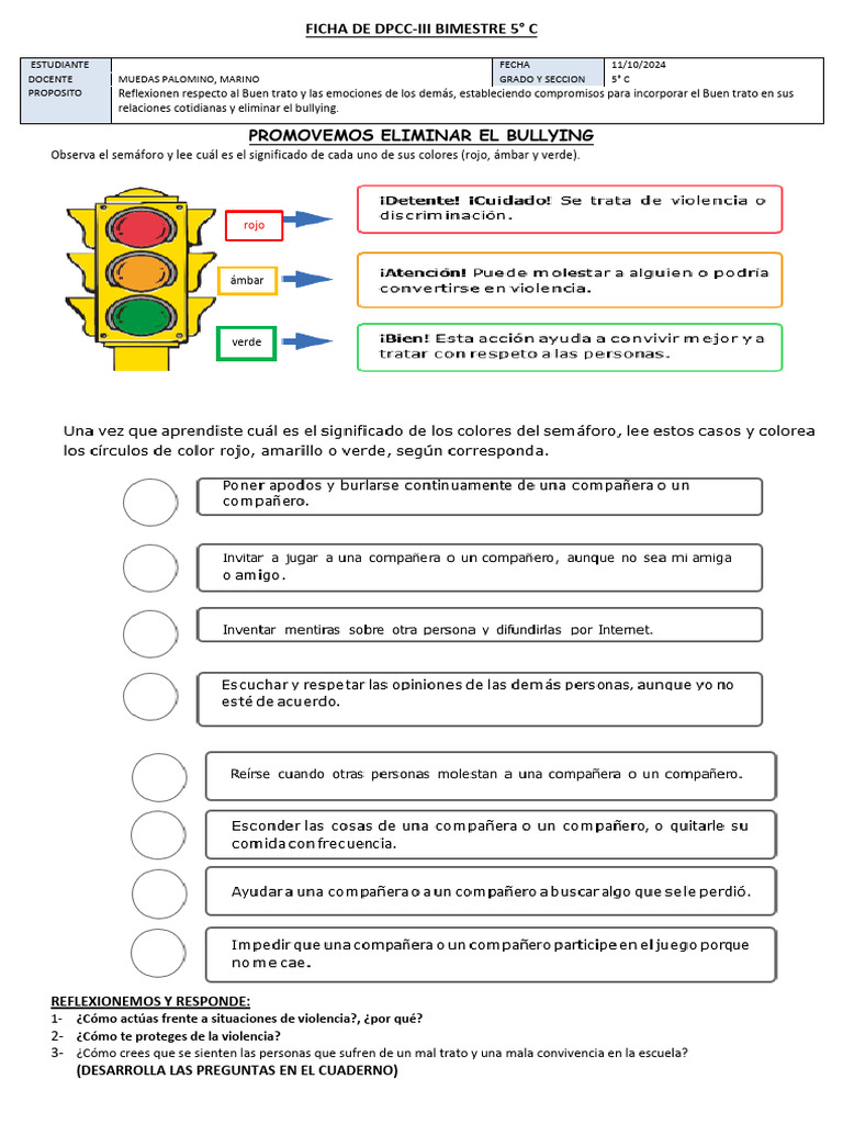 FICHA DE DPCC 5°to C | PDF