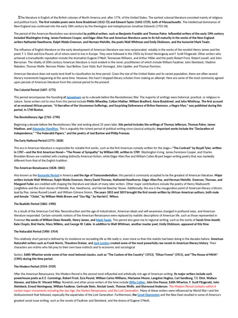 American Lit | PDF | American Literature | Transcendentalism