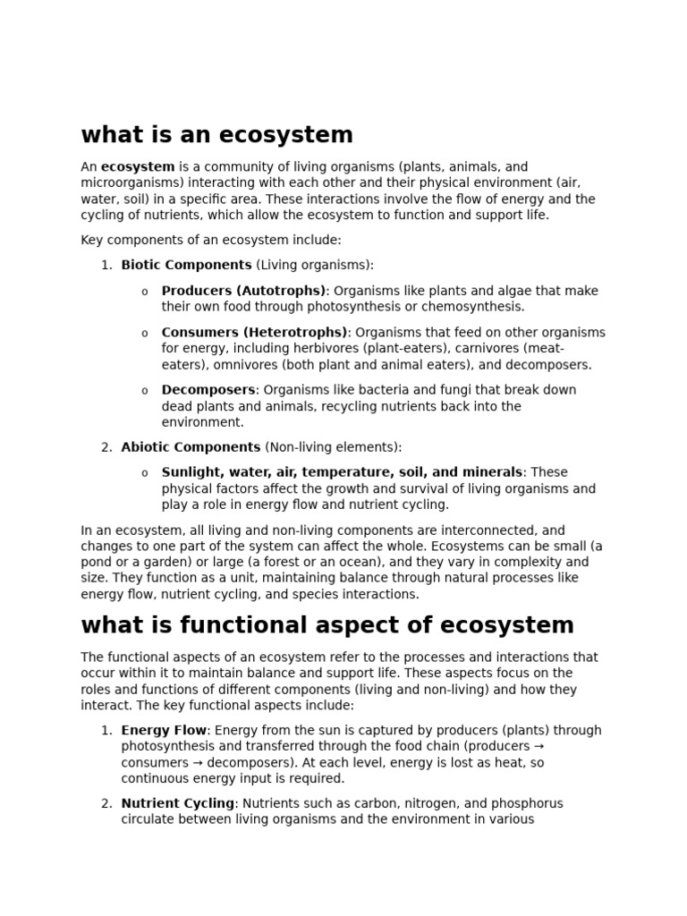 What Is Ecosystem | PDF | Ecosystem | Food Web