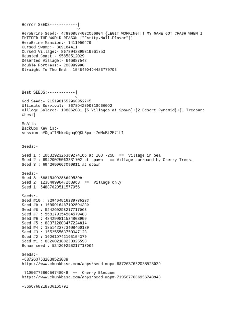 MineCraft Seed | PDF