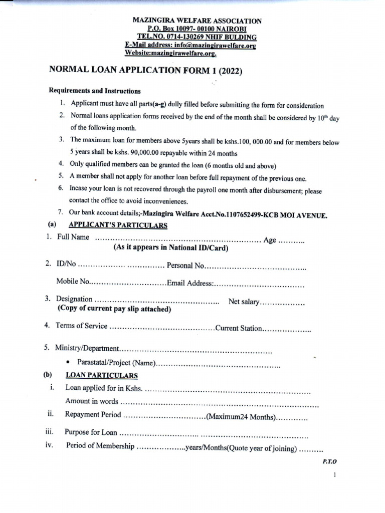 Loan Application Form 2022 | PDF