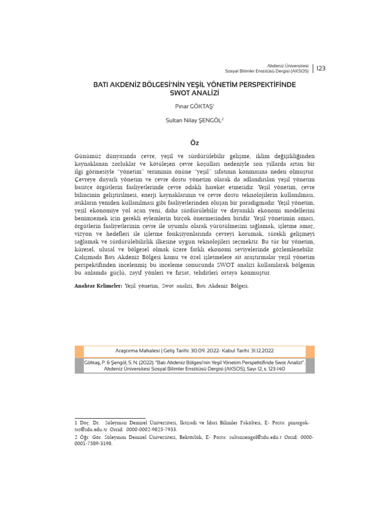 Bati Akden - Z B - Lges - N - N Ye - L y - Net - M Perspekt - F - Nde Swot Anal - Z - (#1182466 ...