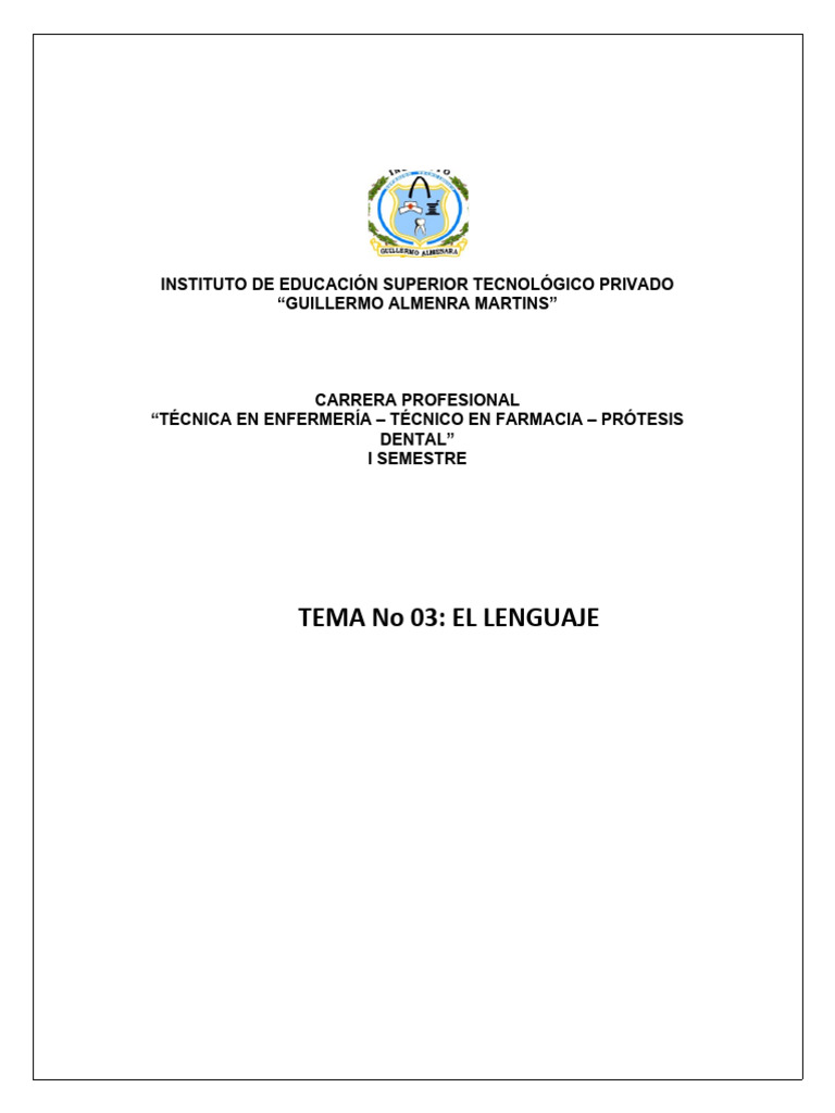 Tema 03 El Lenguaje | PDF | Habla | Comunicación