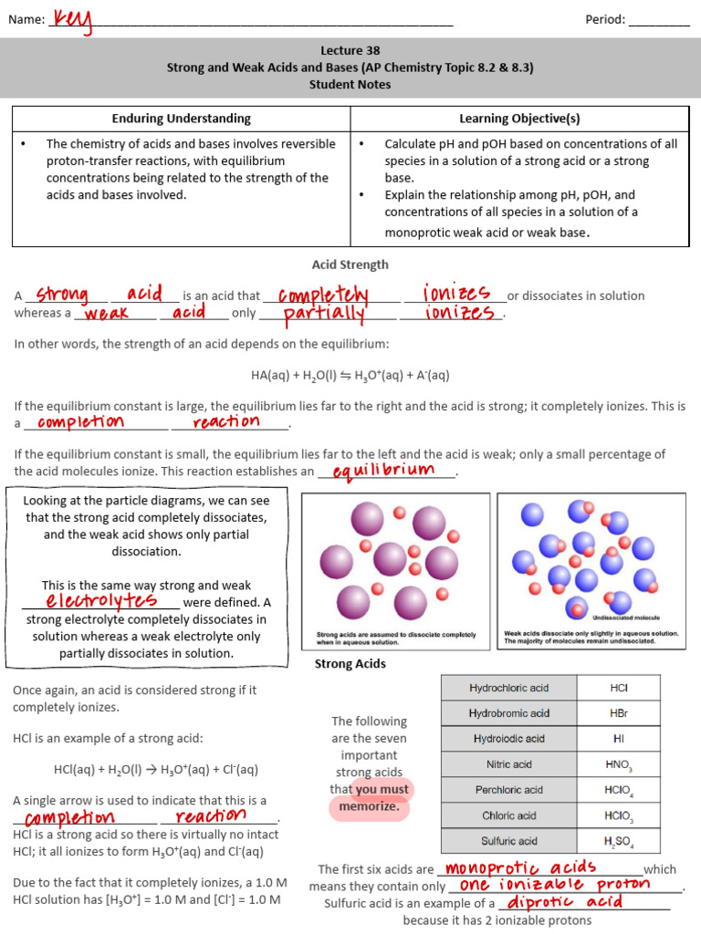 Acid-Base Strength and Calculations | PDF | Acid | Acid Dissociation Constant