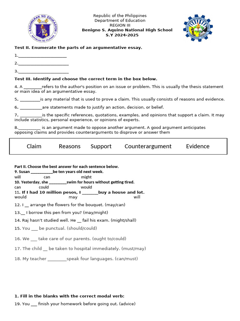 Second Quarter Quiz | PDF