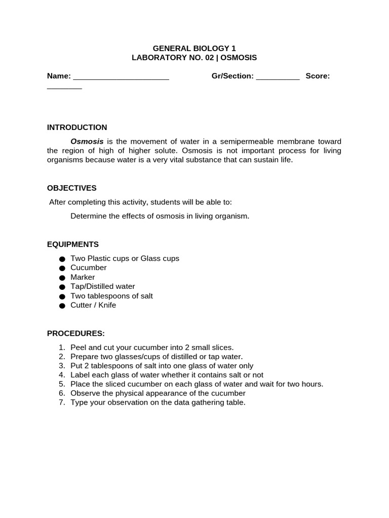 Osmosis and Naked Egg Experiment | PDF | Osmosis | Water