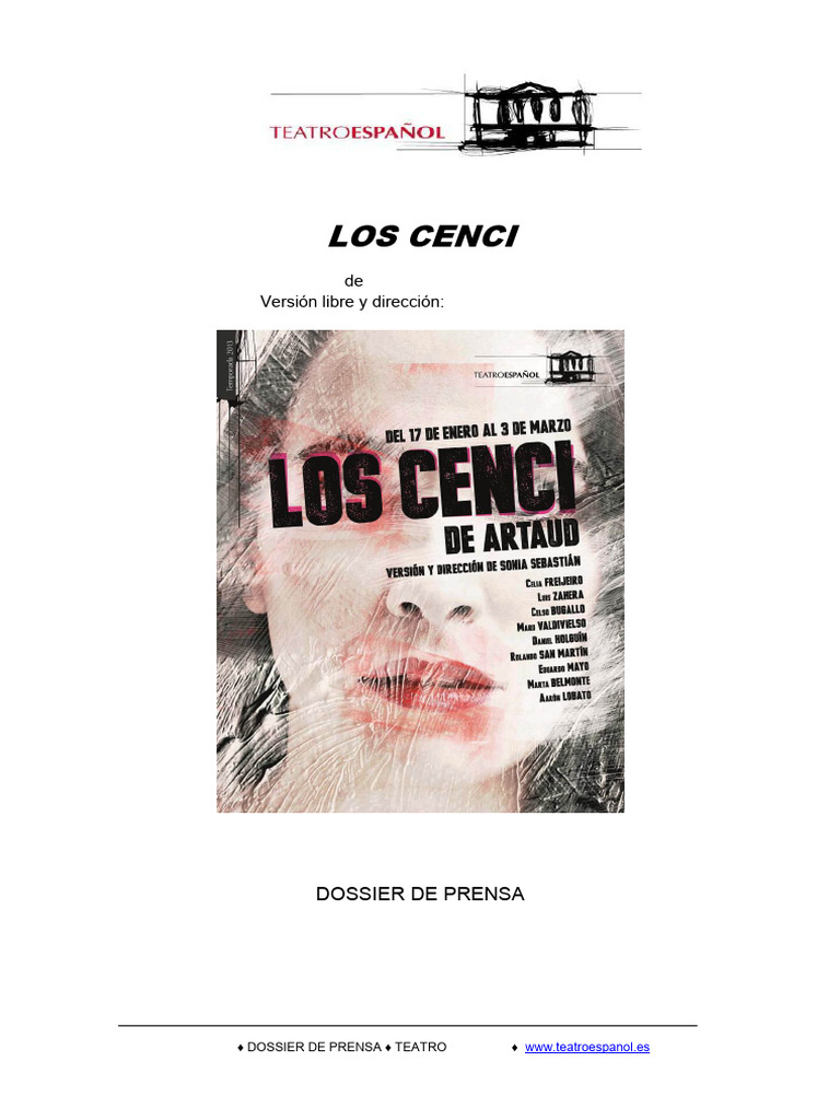 Dossier Los Cenci | PDF | Miguel De Cervantes | Surrealismo
