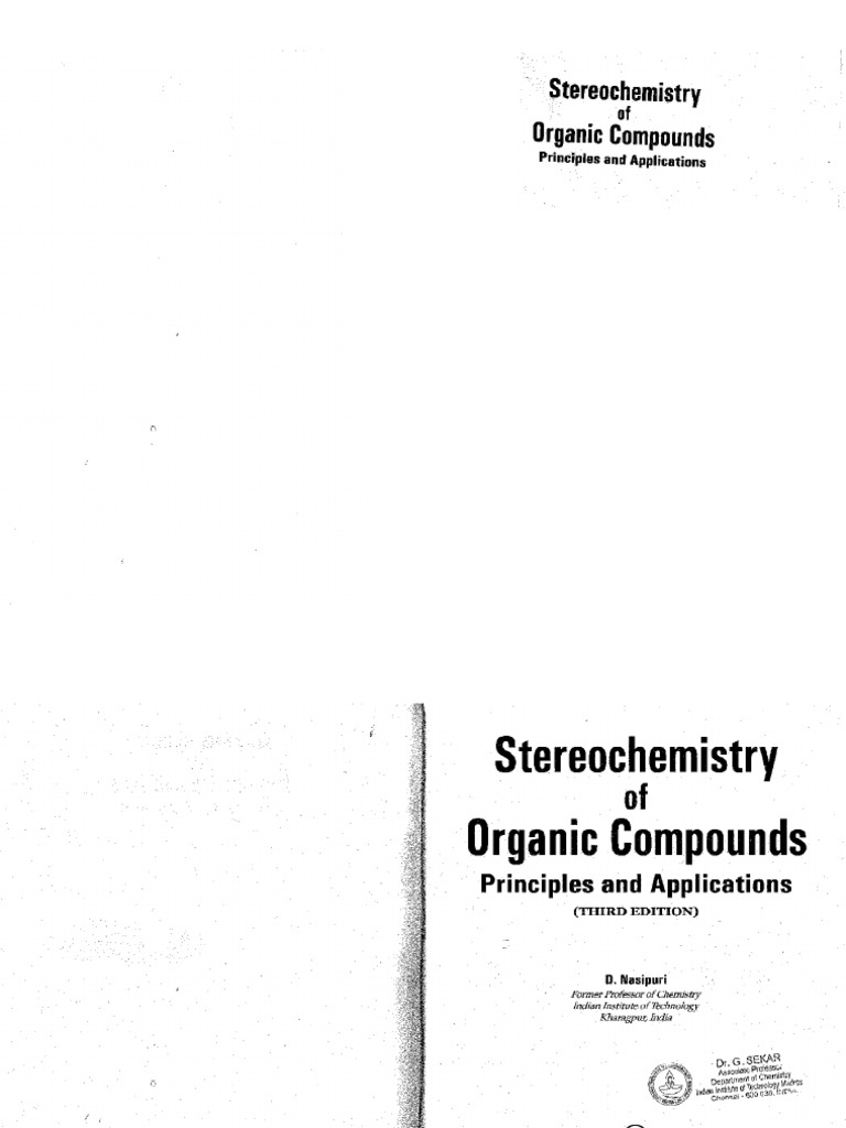 D. Nasipuri Stereochemistry Organic Chemistry Book | PDF