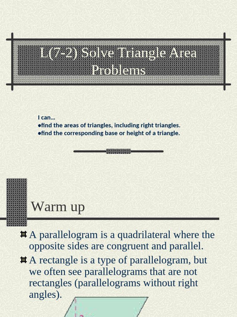 Triangle Area Problem Solving Guide | PDF | Rectangle | Area